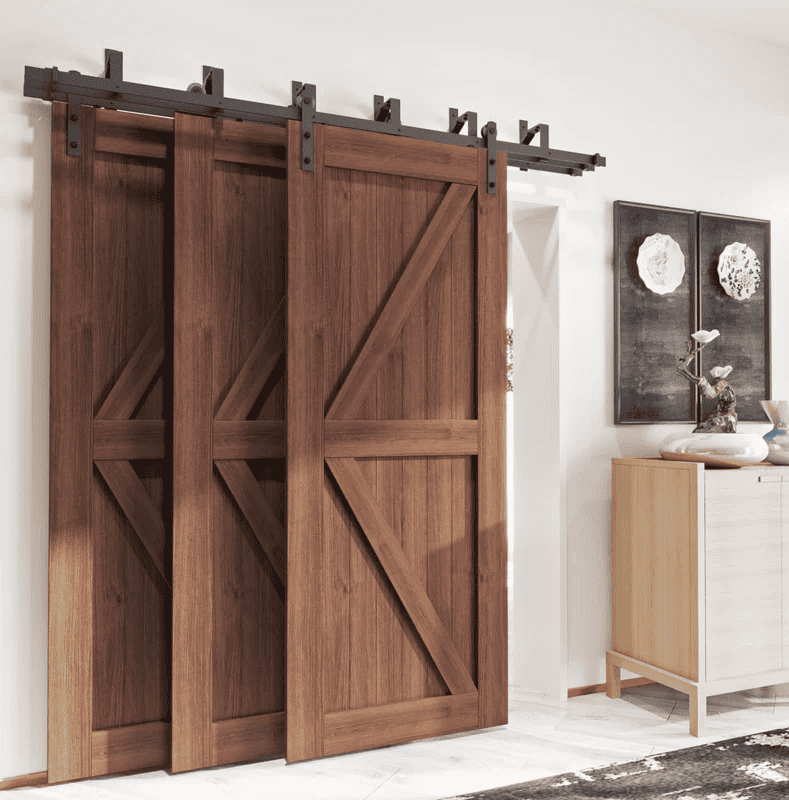 Triple Bypass Barn Door Hardware Kits | 3 Doors, Max Space